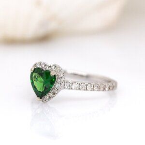 NNJ Designs | Jewelry | Ct Tsavorite Garnet Ring In Solid 14k White ...